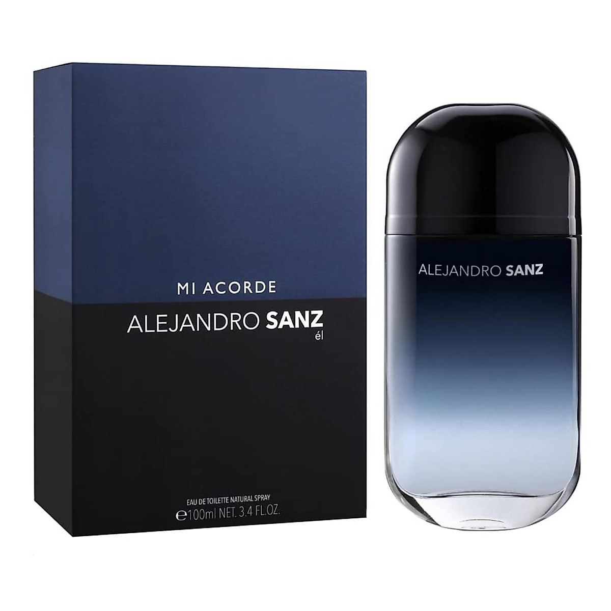 Alejandro Sanz, Mi Acorde, El, Fragrance, for Men, Eau de Toilette, EDT, 3.4oz, 100ml, Cologne, Spray, Blue, Black, Bottle, Made in Spain, by Tailored Perfumes