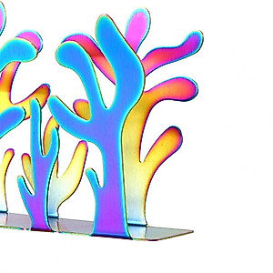 Tissue Paper Napkin Holder Stainless Steel Farmhouse Napkins Holder for Kitchen Dining Table Classic Restaurant Home Tabletop Decor (Tree Style, Rainbow)