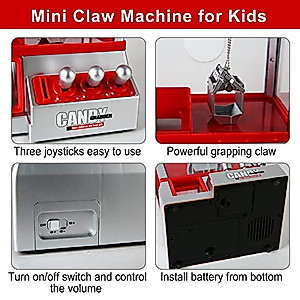 Claw Machine, Candy Claw Machine for Kids Table Top Arcade Games Machines Toy for Home Birthday Party Favors Valentines Day Easter Gift Stocking Stuffers for Boys and Girls Ages 8-12 with 24pcs Coins