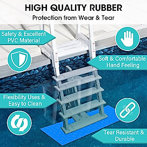 16.4"x 36.3" Swimming Pool Ladder Mat, Large Protective Pool Step Pad Ladder Rubber Mats Safety Liner Pads for Swimming Pools Floor Stairs Ladders and Pool Liner, Non-Slip Texture (Dot)