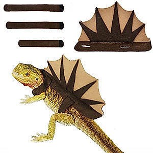 HAICHEN TEC Bearded Dragon Dinosaur Costume Handmade Outfit Felt Apparel Harness for Crested Gecko Chameleon Iguana Reptile