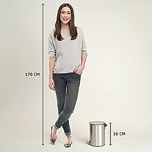 Bamodi Bathroom Bin 3L – Bathroom Bins with Lids – Small Pedal Bin for Bathroom, Toilet, Restroom – Stainless Steel Rubbish Waste Trash Can with Removable Inner Bucket (Silver)