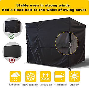 SIHAIAN Outdoor Swing Cover 2 / 3 Seater Patio Swing Cover Waterproof Swing Covers for Outdoor Furniture Garden Swing Cover Glider Chair Cover Heavy Duty Swing Cover 420D M(65L×50W×66H) inch