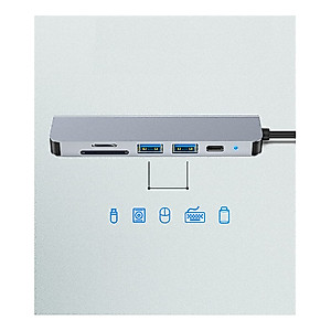 navor USB C Hub 6 in 1 with 4K HDMI Resolution, 87W PD, 1 USB 3.0 & 1 USB 2.0, TF/SD Reader, Compatible with All Type-C Channel Computers, Thunderbolt 3/4, Samsung S8, S9, S10, Huawei10, mate10pro