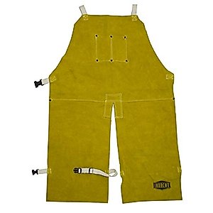 IRONCAT 7011 Leather Split Leg Bib Apron – 24in. x 42 in. Welding Chaps with Anodized Snaps and Rivets, Kevlar Sewn, Split Cowhide Leather. Welding Protection Apparel