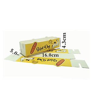 BESTOYARD 50pcs Paper Hot Dog Trays Hot Dog Wrappers Serving Dish Disposable Fluted Hot Dog Boats Fries Burger Baskets Food Service Tray Snacks Boat Trays