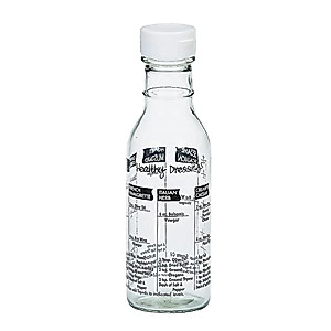 CUISINOX Glass Salad Dressing Shaker Bottle, 8.3" x 2.54", White