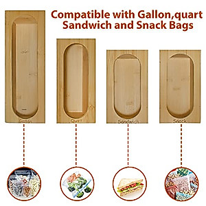 Ziplock Bag Storage Organizer - Bamboo Wood 4 Piece Plastic Bag Dispenser for Kitchen Drawer - for Gallon, Quart, Sandwich and Snack Size Ziplock Bags – by KITCHENCLIQUE