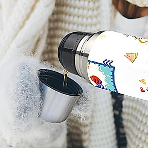 Stainless Steel Leather Vacuum Insulated Mug Animal Thermos Water Bottle for Hot and Cold Drinks Kids Adults 16 Oz