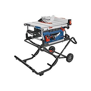 BOSCH GTS15-10 10 Inch Portable Jobsite Table Saw with Gravity-Rise Wheeled Stand, 15 Amp, 32-1/8 Inch Rip Capacity, 4 HP