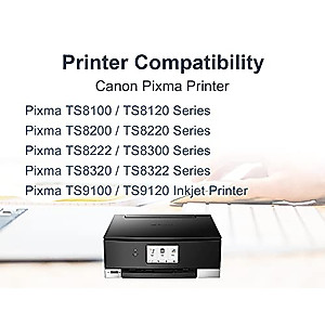 Miss Deer Compatible 280 281 Ink Cartridges, Replacement for Canon PGI-280XXL CLI-281XXL PGI280 CLI281 for Canon PIXMA TS9120 TS8120 TS8220 TS8320 TS8100 TS8200 TS9100 (6 Pack with Photo Blue)