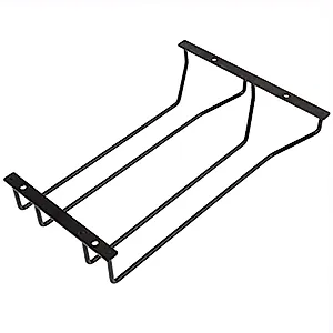 Dianoo 30.5cm Black Wine Glass Rack, Wine Glass Holder Under Shelf, Stemware Rack Under Cabinet, 2 Rows