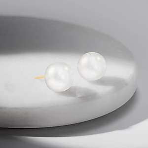 Ross-Simons 8-9mm Cultured Pearl Stud Earrings in 14kt Yellow Gold