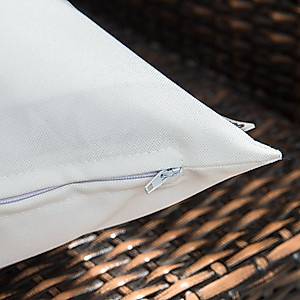 MIULEE Pack of 4 Decorative Outdoor Pillow Covers Waterproof Square Garden Cushion Cases PU Coating Throw Pillow Cover Shell for Tent Park Couch 20x20 Inch White