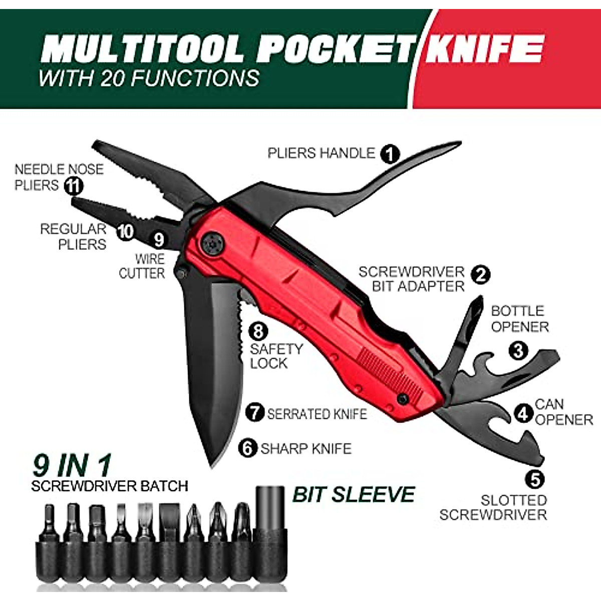 Gifts for Men Him Dad, Stocking Stuffers for Men Women, Multitool Pocket Knife, Anniversary Birthday Gifts for Men Husband Boyfriend, Fathers Day Mens Gifts, Camping Gifts, Hunting Gifts, Cool Stuff