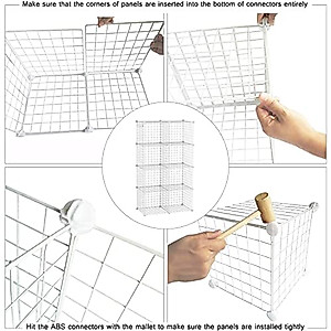 C&AHOME Wire Cube Storage, 8-Cube Organizer Metal C Grids Storage, Storage Bins Shelving, Modular Shelves, DIY Closet Cabinet Ideal for Living Room, Home, Office 24.8" L x 12.4" W x 48.4" H White