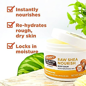 Palmer’s Shea Butter Formula Raw African Shea Butter Balm, Nourishing Body Moisturizer for Rough, Dry Skin, 7.25 Ounces