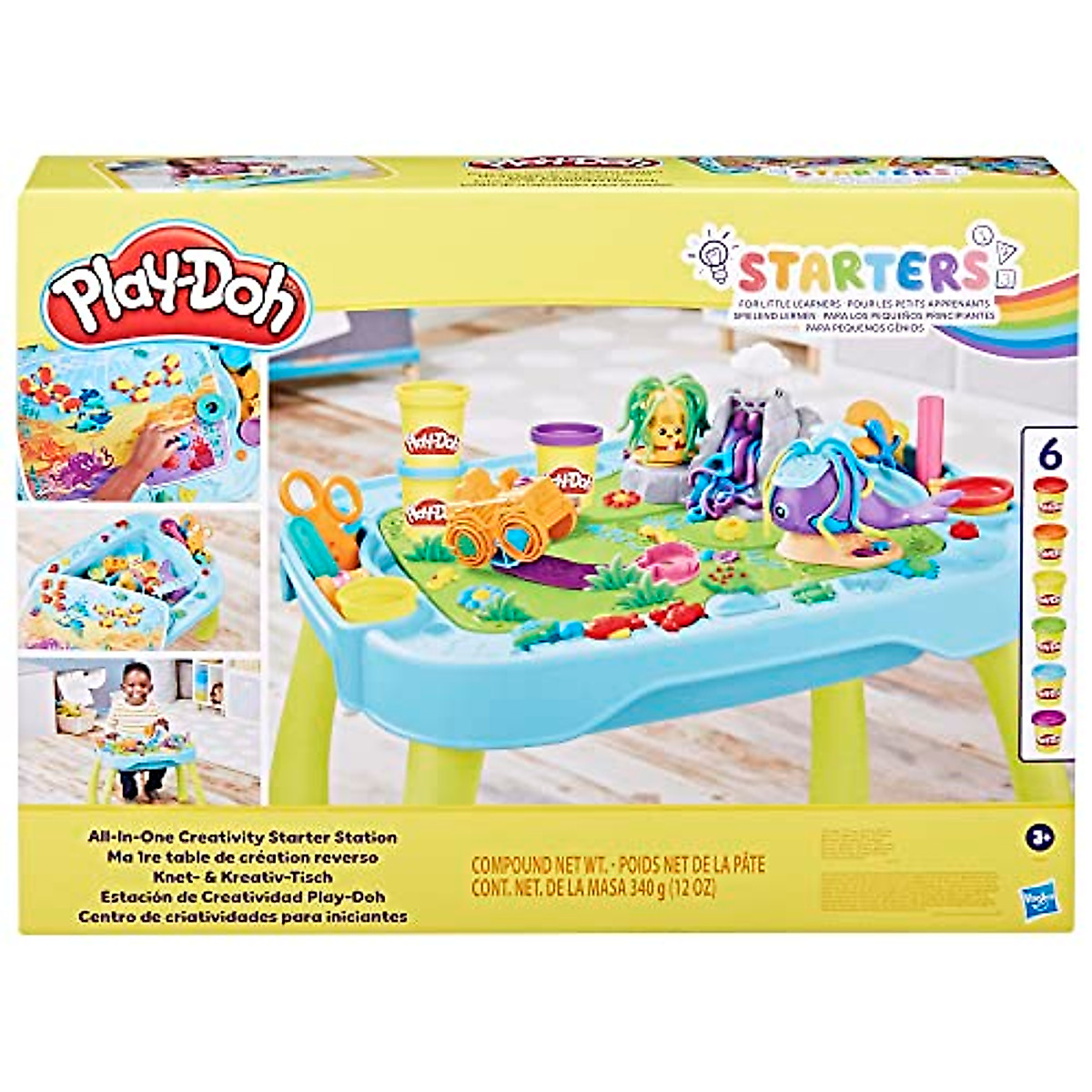 Play-Doh All-in-One Creativity Starter Station Activity Table Playset, Preschool Toys, Starter Sets, Kids Arts & Crafts, Ages 3+
