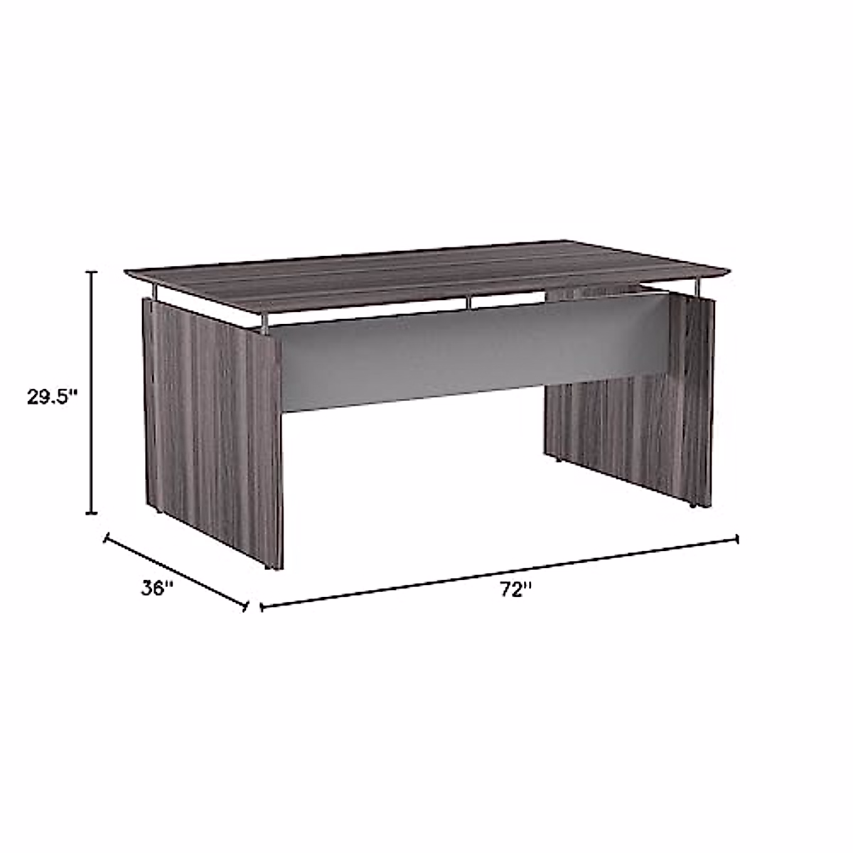 Mayline MNDS72LGS Medina Straight Edge Desk, 72 in, Gray Steel