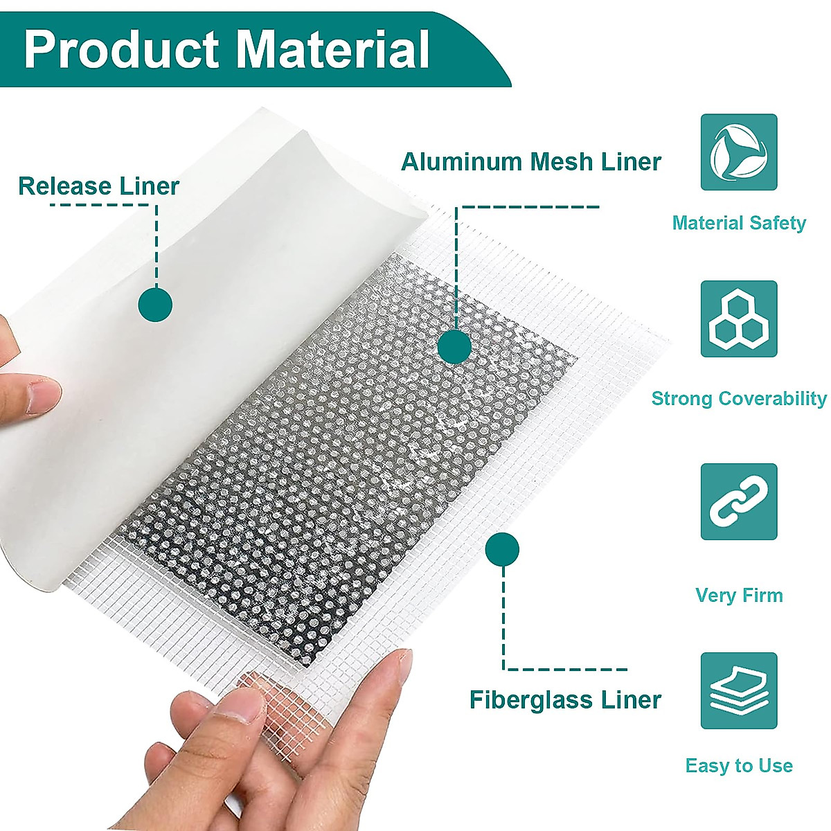 WYIRONG 10 Pack Drywall Repair Kit for Large Holes, 4/6/8 Inch Dry Wall Patch Kits for Erase a Small Nail Hole, Plaster Wall Patching Self Adhesive Aluminum Mesh with Scraper and Sandpaper