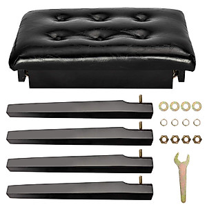 Bonnlo Padded Wooden Piano Bench with Music Storage Keyboard Stool Artist Benches Stool Tufted Seat,Black