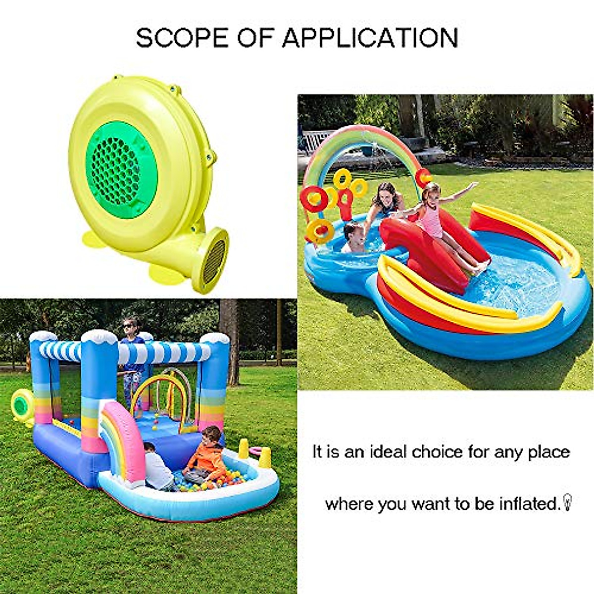 Air Blower 480 Watts, Bounce House Blower for inflatables Jump House, Inflatable Castle and Jump Slides, Efficient and Convenient Commercial Inflatable Blower for Bounce House