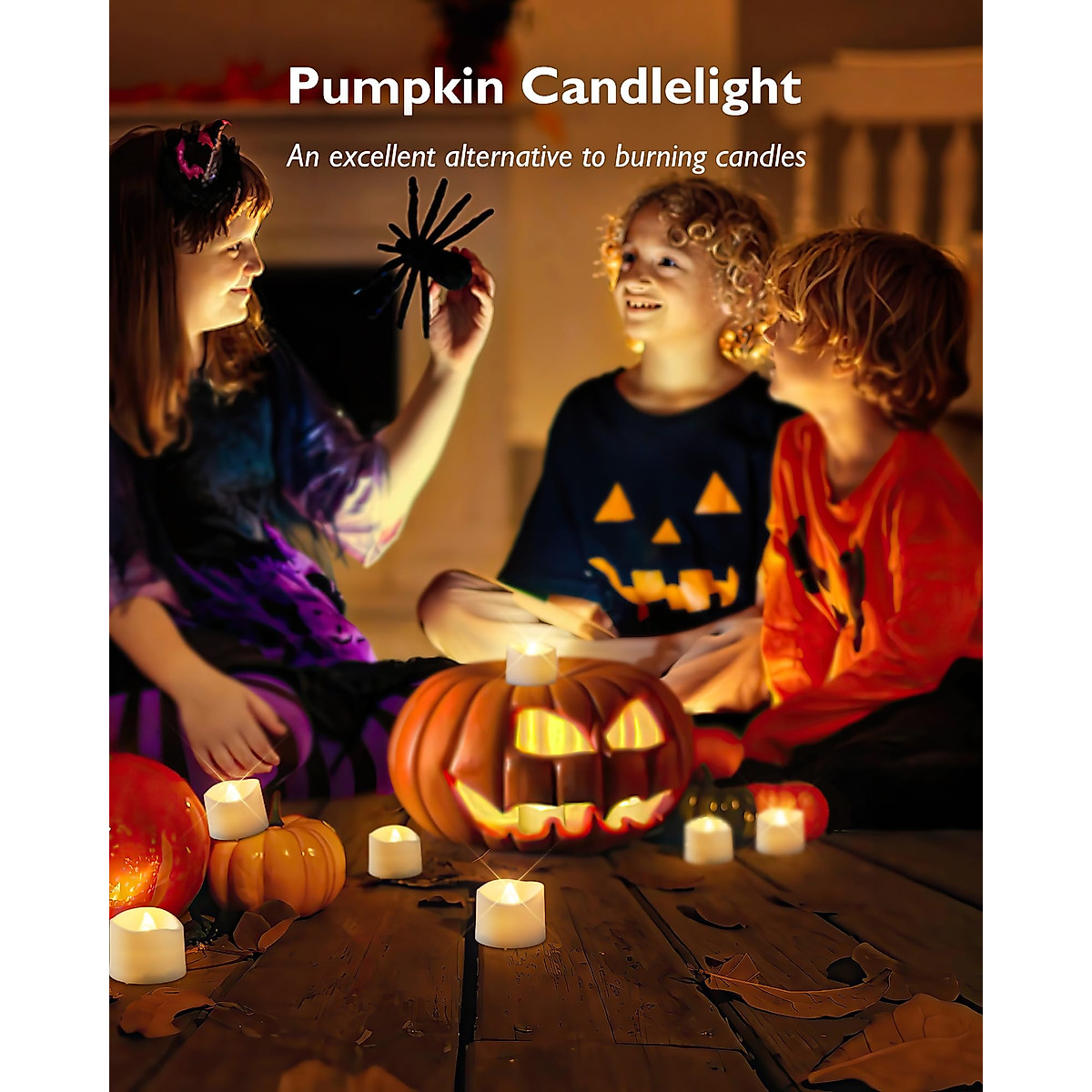 Homemory Flameless Tea Lights Candles, Last 5 Days Longer Battery Operated LED Votive Candles, Flickering Tealights with Warm White Light for Wedding, Valentine's Day, Halloween, Christmas, Set of 12