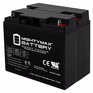 Mighty Max Battery ML22-12 - 12V 22AH SLA Battery Replaces 51814 6fm17 6-dzm-20 6-fm-18 lcx1220p - 2 Pack