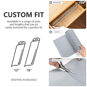 TJWODO Shelf Cabinet Liner,Drawer Liners Non Adhesive Easiest Install Mat, Strong Grip Bottom,Easy Clean Non Slip Shelving Liner for Kitchen Cabinets,12" x20'