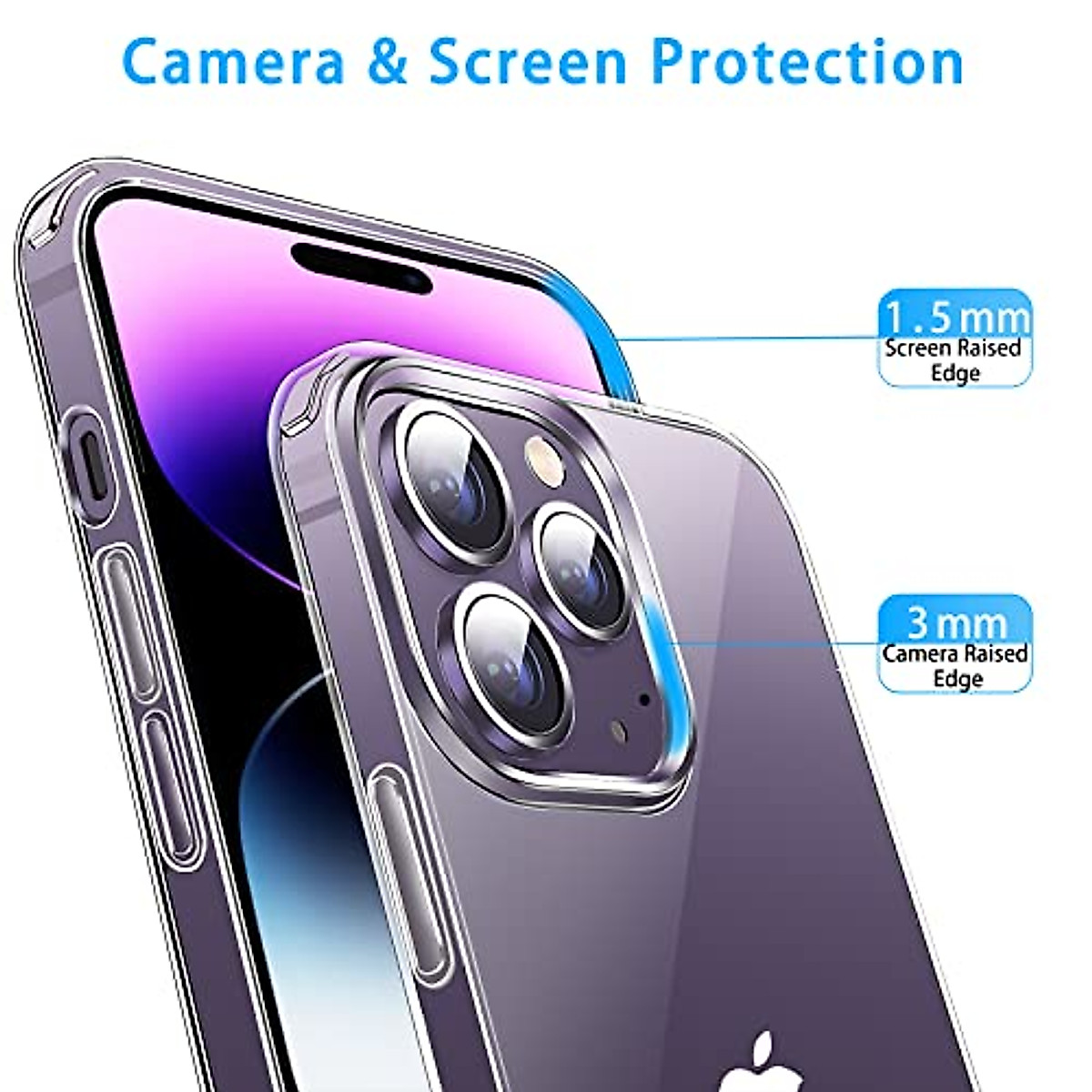 JJGoo Compatible with iPhone 14 Pro Max Case Clear, Soft Shockproof Protective Slim Thin Bumper Cover Transparent Phone Cases