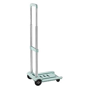 shamjina Luggage Cart Folding Hand Truck Solid Construction Compact Adjustable Handle Utility Cart Dolly Truck for Office Moving Transportation Auto, 4 Wheels Light Green