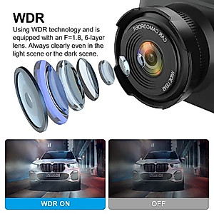 Dash Cam AQV,3 inch Car Camera,Dash Cam Front 1080P FHD,170° Wide Angle,G-Sensor, Loop Recording, Parking Monitor, Motion Detection, WDR