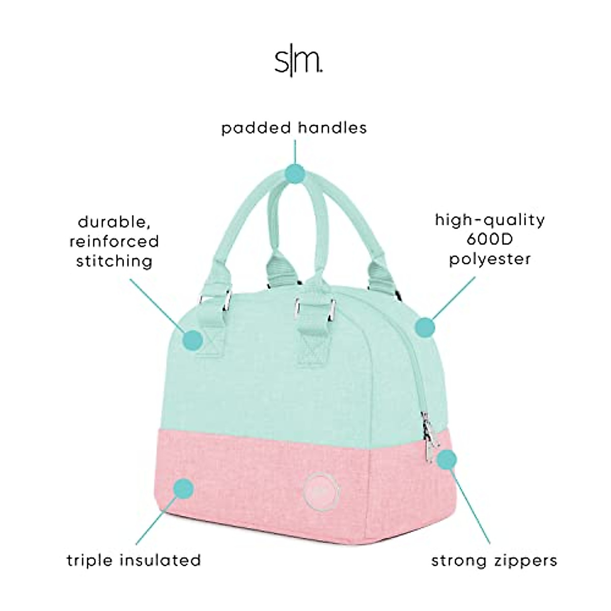 Simple Modern Lunch Bag for Women & Men | Reusable Insulated Lunch Tote Purse for Work | Cute Lunch Box Container for Adult, Travel, School | Very Mia Collection | 5 Liter | Sherbet Swirl