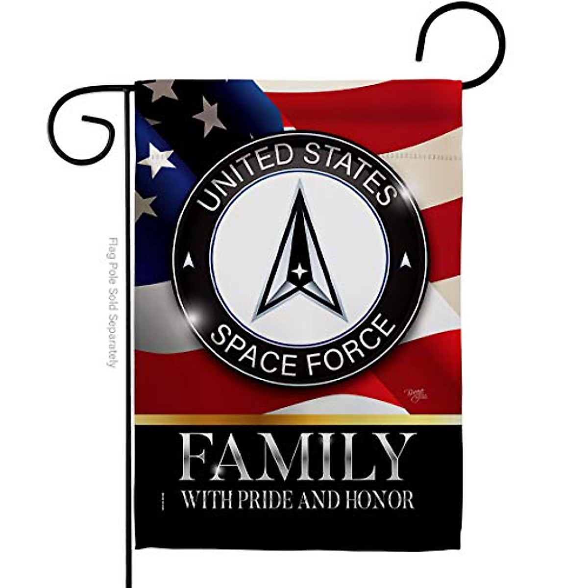 Breeze Decor US Space Family Honor Garden Flag Armed Forces USSF United State Air American Military Delta Official House Decoration Banner Small Yard Gift Double-Sided, Made in USA