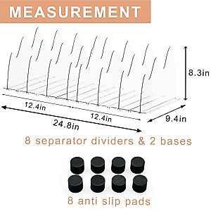 Mioda Purse Organizer for Closet Adjustable Handbag Separators Storage, Clear Shelf Dividers in Bedroom, Kitchen, Office, Gift Bag Shopping Bag Organizer