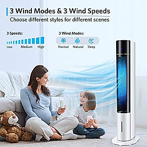 Air Choice Swamp Cooler Fan, Oscillating Evaporative Air Cooler for Room, Portable Air Conditioner, Instant Cool & Easy Use, 3 Modes & 3 Speeds,12H Timer, 2 Ice Boxes, Remote Control for Room & Office