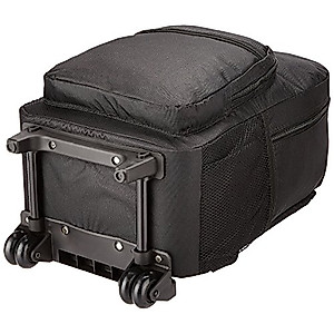 Rockland Double Handle Rolling Backpack, Black, 17-Inch