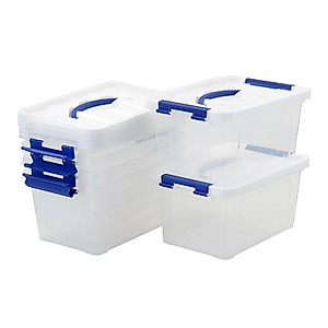 Joyeen 6 Pack 7 Quart Storage Boxes, Clear Plastic Storage Bins with Lids