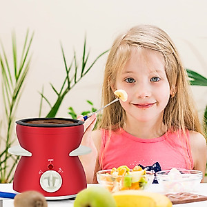 OFFKITSLY Fondue Pot Set, Mini Electric Fondue Pot Set for Melting Chocolate Cheese, Chocolate Meting Pot fondue maker with Dipping Forks For Holiday Christmas Birthday Gift