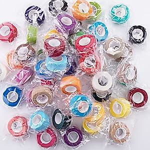 BQTQ 50 Rolls Self Adhesive Bandage Wrap 1 inch Self Adherent Wrap Tape Bandages Colorful Self Adhesive Wraps Stretch Bandage Wrap Roll for Wrist Ankle Swelling Sprains (Rich Color)