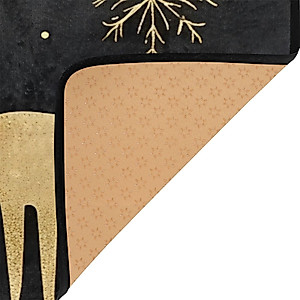 Christmas Rugs for Living Room Christmas Area Rugs 5x4 Christmas Gold Deer Black Non Slip Area Rug Large Christmas Carpet Home Decorative