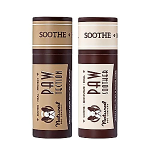 Natural Dog Company PAWDICURE Bundle, Paw Soother + PawTection Dog Paw Balms, Protect and Heal Dry, Cracked Dog Paw Pads, Organic, All Natural Ingredients, 2oz Sticks