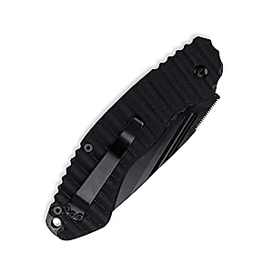 STANBIK Black Pocket Knife with G10 Handle,Ceramic Ball Bearing,EDC Folding Pocket Knife with 3.1in D2 Blade for Camping Survival, Fathers Day, Gifts for Men Dad Husband.