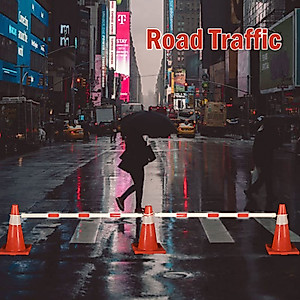 6 Pack Retractable Traffic Cone Bar from 4ft to 7.2ft, Expandable Safety Cone Bars for Parking Lots，Barricade for Road Construction