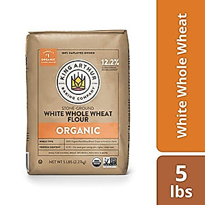 King Arthur, 100% Organic White Whole Wheat Flour, 100% Whole Grain, Non-GMO Project Verified, 5 Pounds (Packaging May Vary)