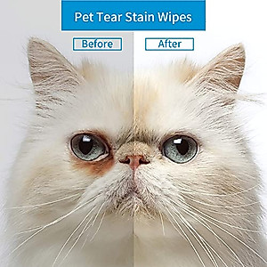 OPULA Dog Eye Wipes,Cat Dog Eye Cleaner,Pet Tear Stain Remover Wipes,300 Count Dog Eye Cleaning Wipes,Eye Cleaner Pads, Unscented Gentle Pet Tear Wipe