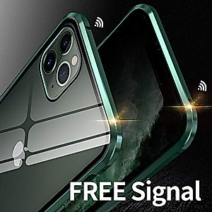Guppy for iPhone 11 Pro Max Magnetic Case, Case with Built In Privacy Screen Protector Anti Spy Tempered Glass Slim Metal Aluminum Shockproof Cover Hard Drop Proof Protective Wireless Charging Support