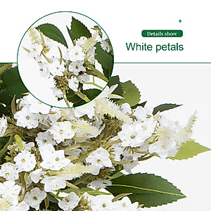 Houele - 6 Pcs Artificial White Flowers, Artificial Plants & Flowers, Long Stem Plastic Flowers for Home Hotel Office Wedding Party Garden Decor