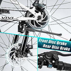 Vivi M026TGB Electric Bike 26" Electric Bike for Adults, Folding Electric Mountain Bike with 500W Motor, 48V Removable Lithium Battery, 21 Speed, 21.7MPH, Up to 50 Miles, Dual Shock Absorber, UL2849