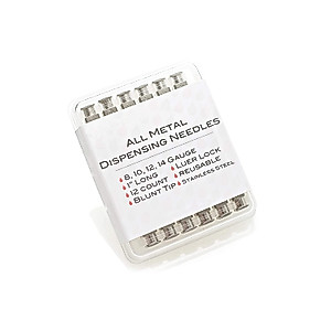 12 Pack - Dispensing Needle 1" - All Metal, Stainless Steel Blunt Tip Luer Lock 8, 10, 12, 14 Gauge (All Sizes)